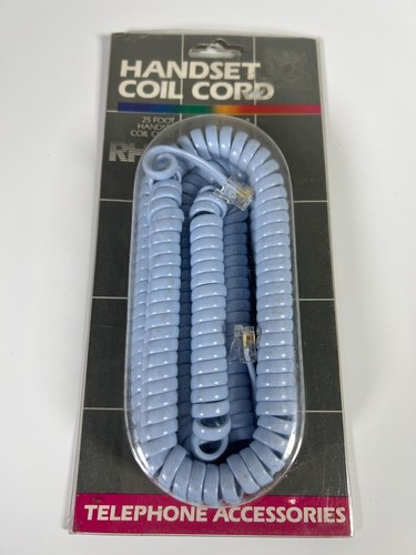 Vintage 1986 RHM Handset Coil Cord 25 Foot Telephone Phone Accessory ...