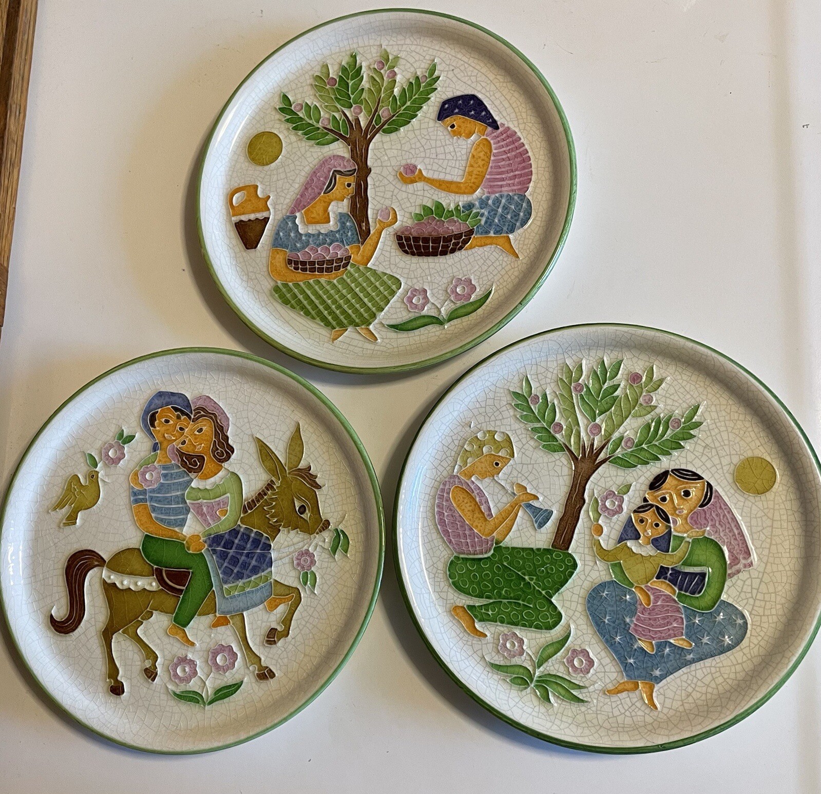 Creazioni Luciano Italian Ceramic Pottery Set Of 3 Wall Plates Italy ...