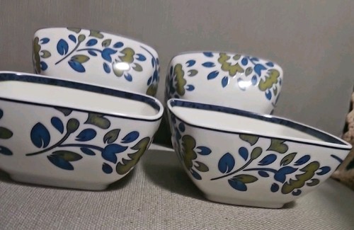 Vintage Noritake Blue Isle Set Of 4 Square Bowls 9333 Sri Lanka Exc ...