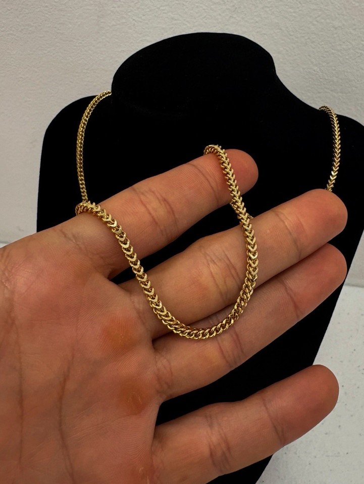 Men's Gold Herringbone Chain Necklace Lobster Clasp No Stone | eBay