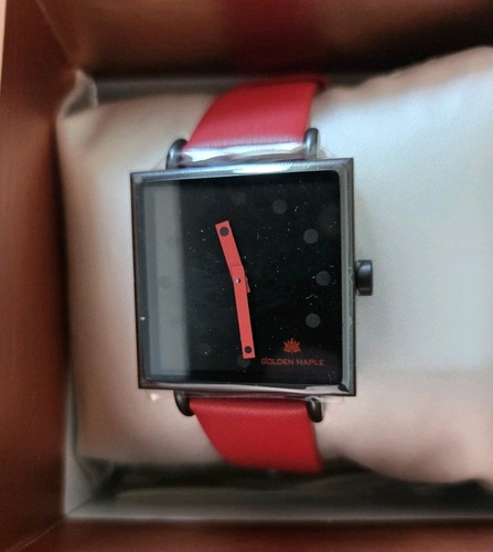 Golden Maple Watch Swiss Quartz Movement With Leather Strap Rubik's ...