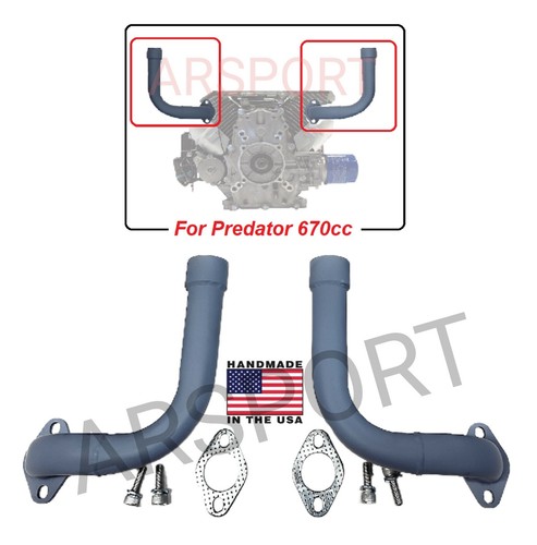 Exhausts pipes 1" NPT thread For Predator 670cc V-Twin, Tractor, Go ...