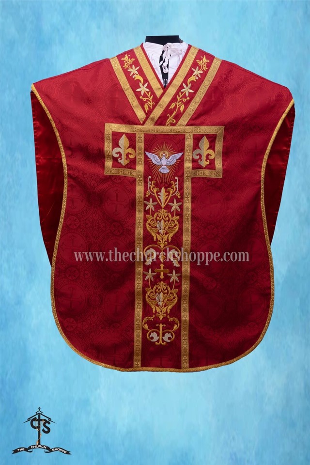 RED Chasuble.St. Philip Neri Style vestment & mass set , HOLY SPIRIT ...