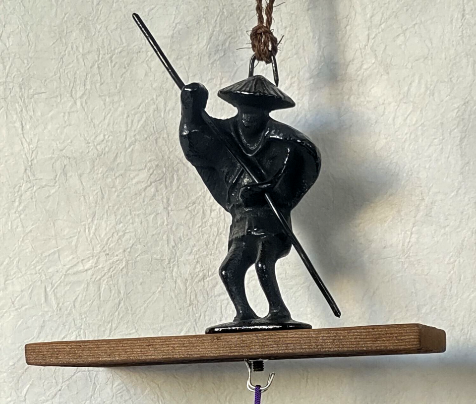 Japanese Wind Chime Boatman Temple Bell Cast Iron Paper Furin Nanbu ...