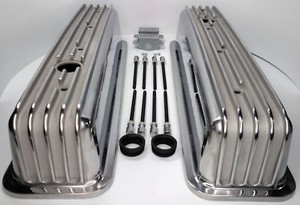 Finned Aluminum Valve Covers for Small Block Chevy 350 Vortec TBI (Tall ...