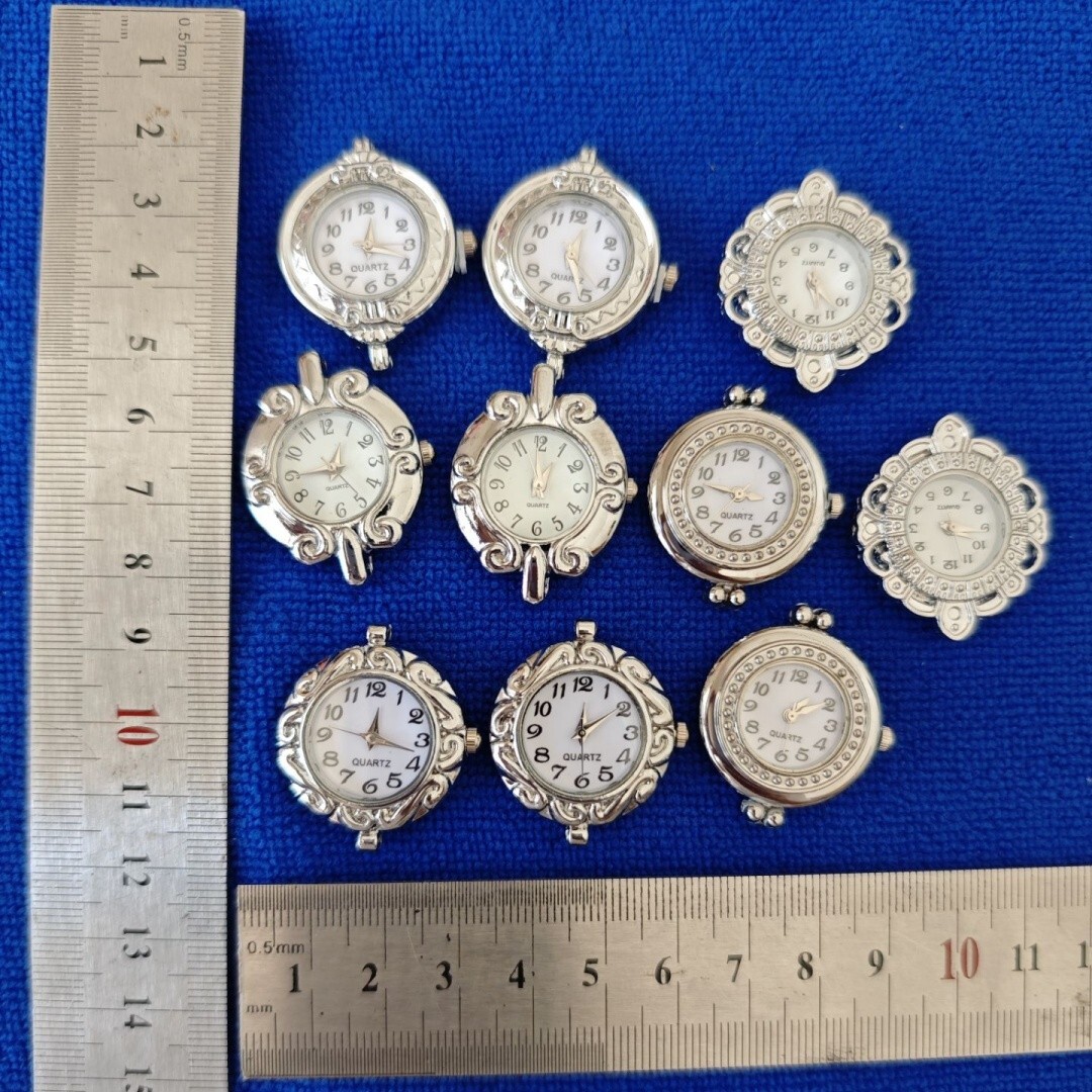 10PCS Mixed Lot of Silver Tone Quartz Watch face Links for Bracelet ...