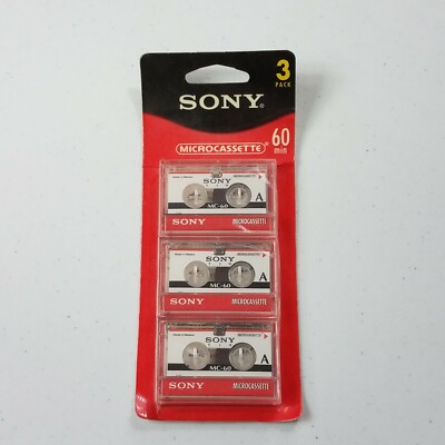 SONY AUDIO MICROCASSETTE TAPES 60 minutes 3 Pack Blank NEW | eBay