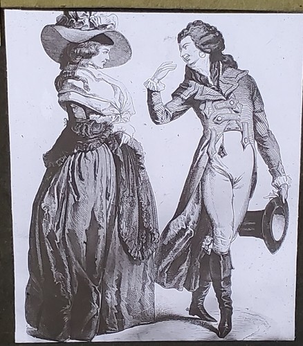Lady And Gentleman, 18th Century German Costume, Magic Lantern Glass ...