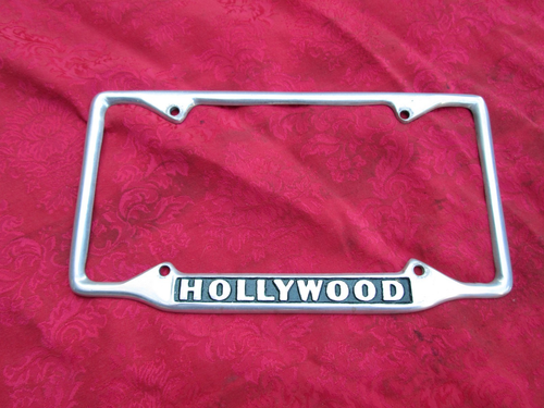 Vintage Polished Aluminum Hollywood License Plate Frame Hollywood ...