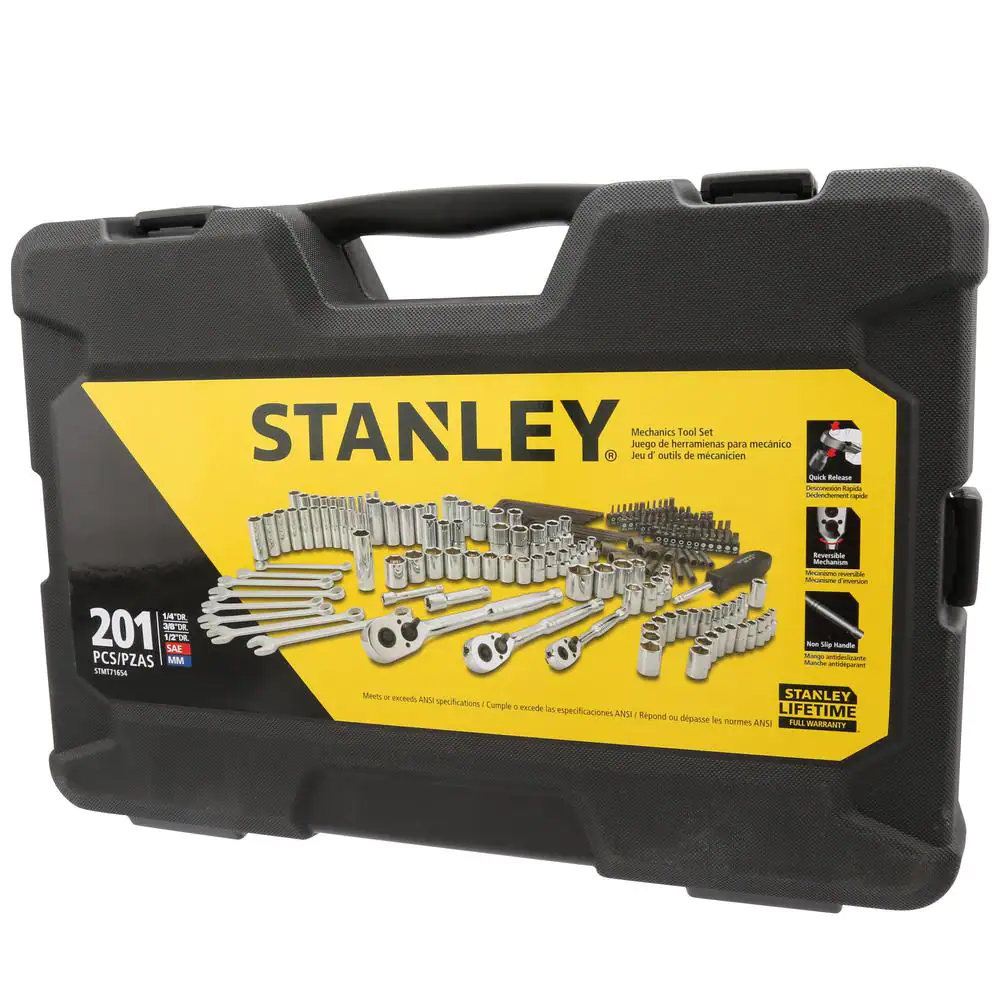 Stanley 201 Piece Mechanics Mixed Tools Set, Wrenches, Sockets, Ratchet ...