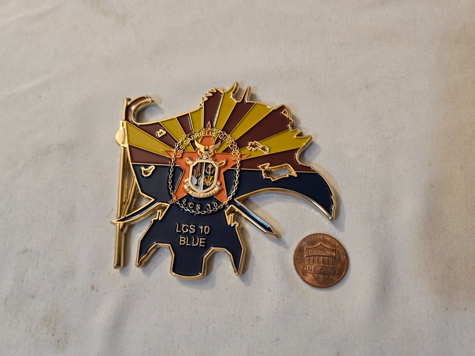 US Navy USS Gabrielle Giffords LCS 10 Blue Crew Challenge Coin | eBay UK