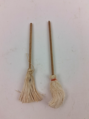Dollhouse Miniature String Mops Wooden Sticks Set of 2 Cleaning Set | eBay