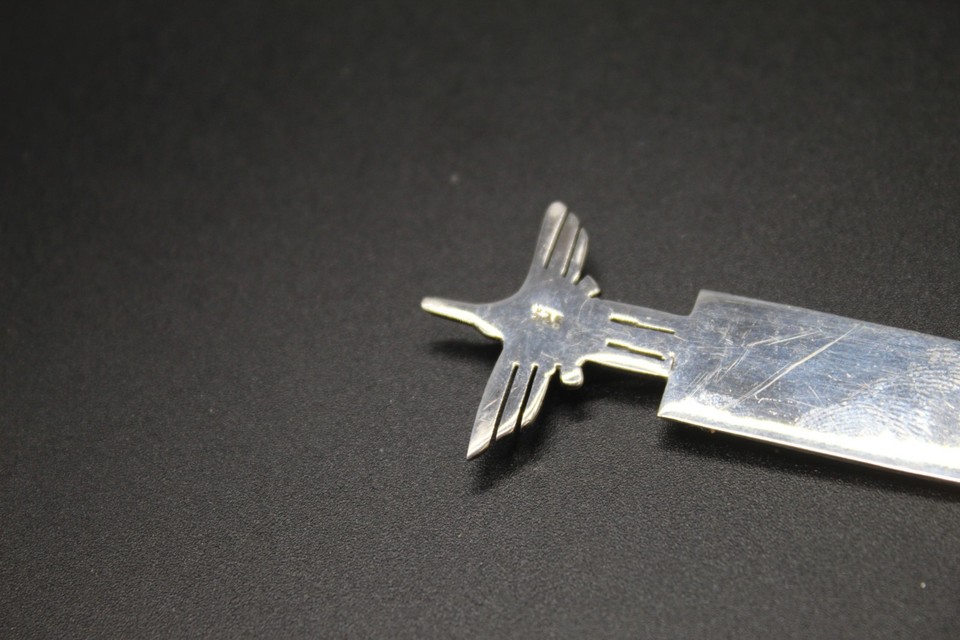 # Heavy Vintage Sterling Silver 925 Azteck/Peru Gem Set Bookmark 13g ...