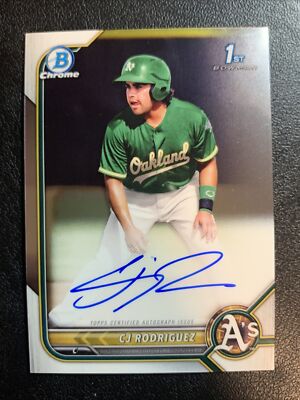 2022 Bowman Chrome CJ Rodriguez Prospect Auto CPA-CJR Athletics | eBay