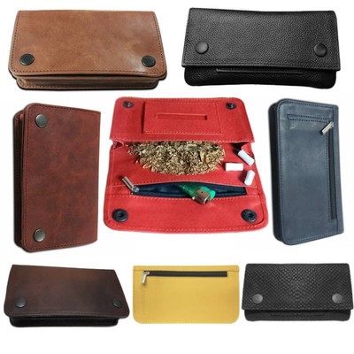 GENUINE LEATHER MENS RIZLA TOBACCO POUCH CIGARETTE POUCH CASE HOLDER ...
