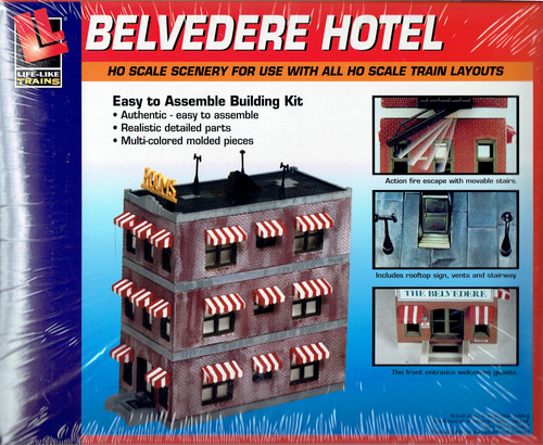 HO Scale Walthers Life-Like 433-1339 Belvedere Downtown Hotel Building ...