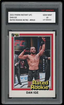 DAN IGE 2021 PANINI INSTANT UFC RATED RETRO 1ST GRADED 10 ROOKIE CARD # ...