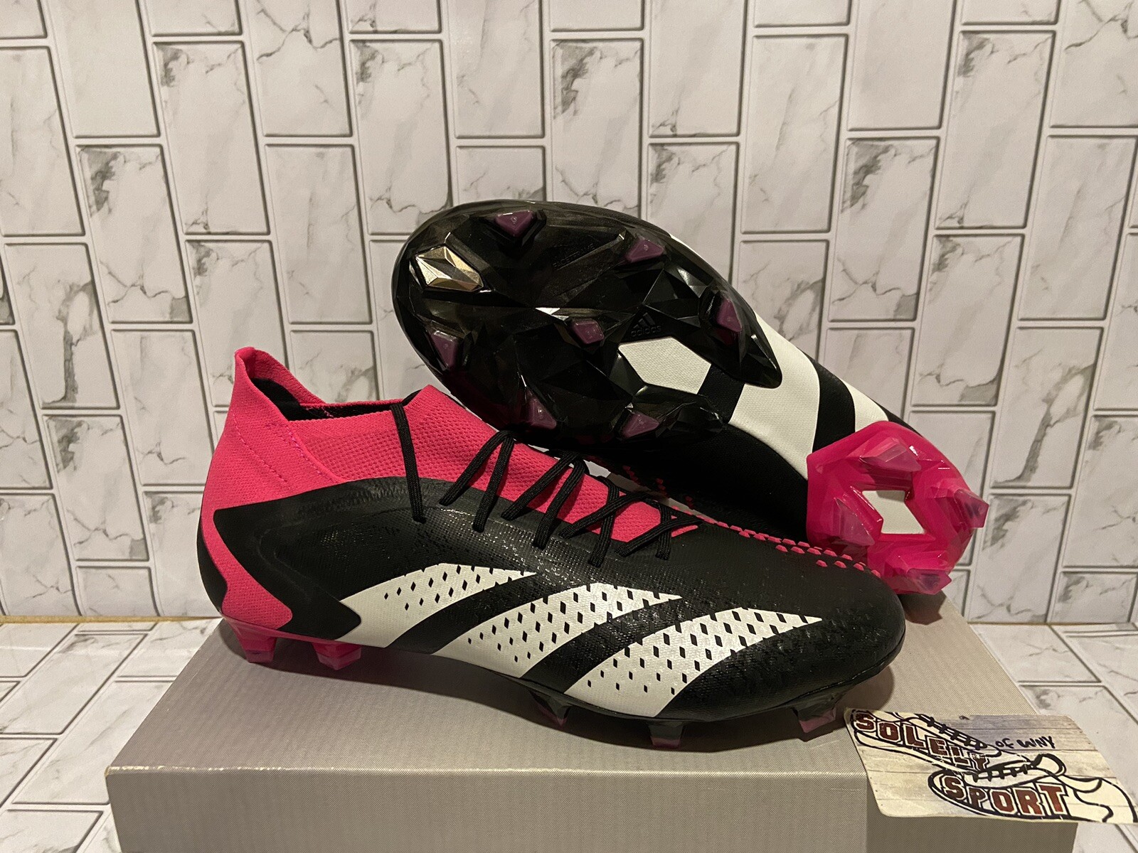 New Adidas Predator Accuracy .1 Soccer Cleats FG Black Pink White Mens ...