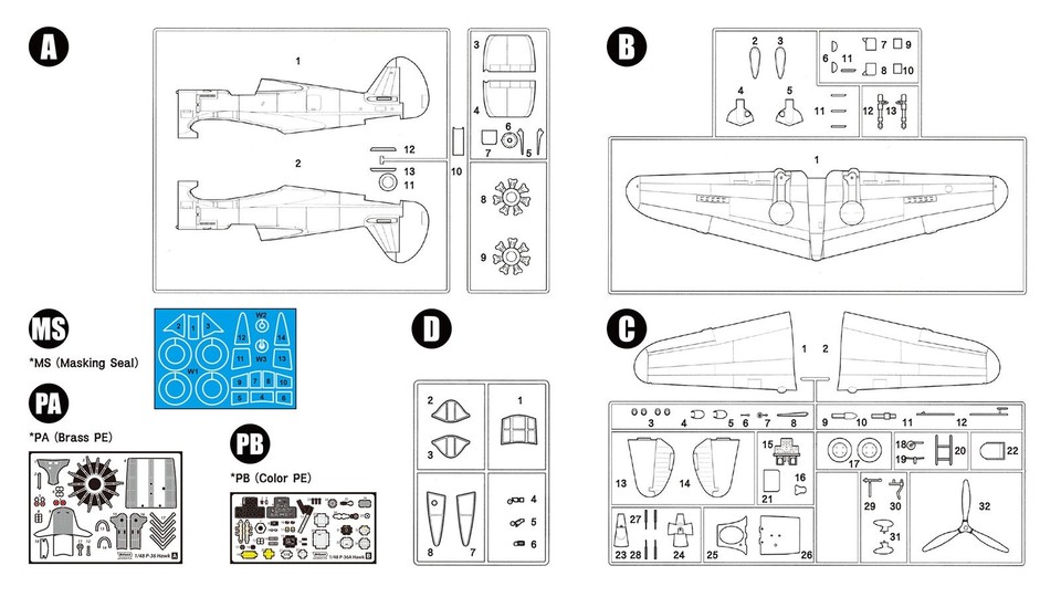 Wolfpack 1/48 Curtiss Hawk H75-C1 WW2 French AF Fighter Aircraft Model ...