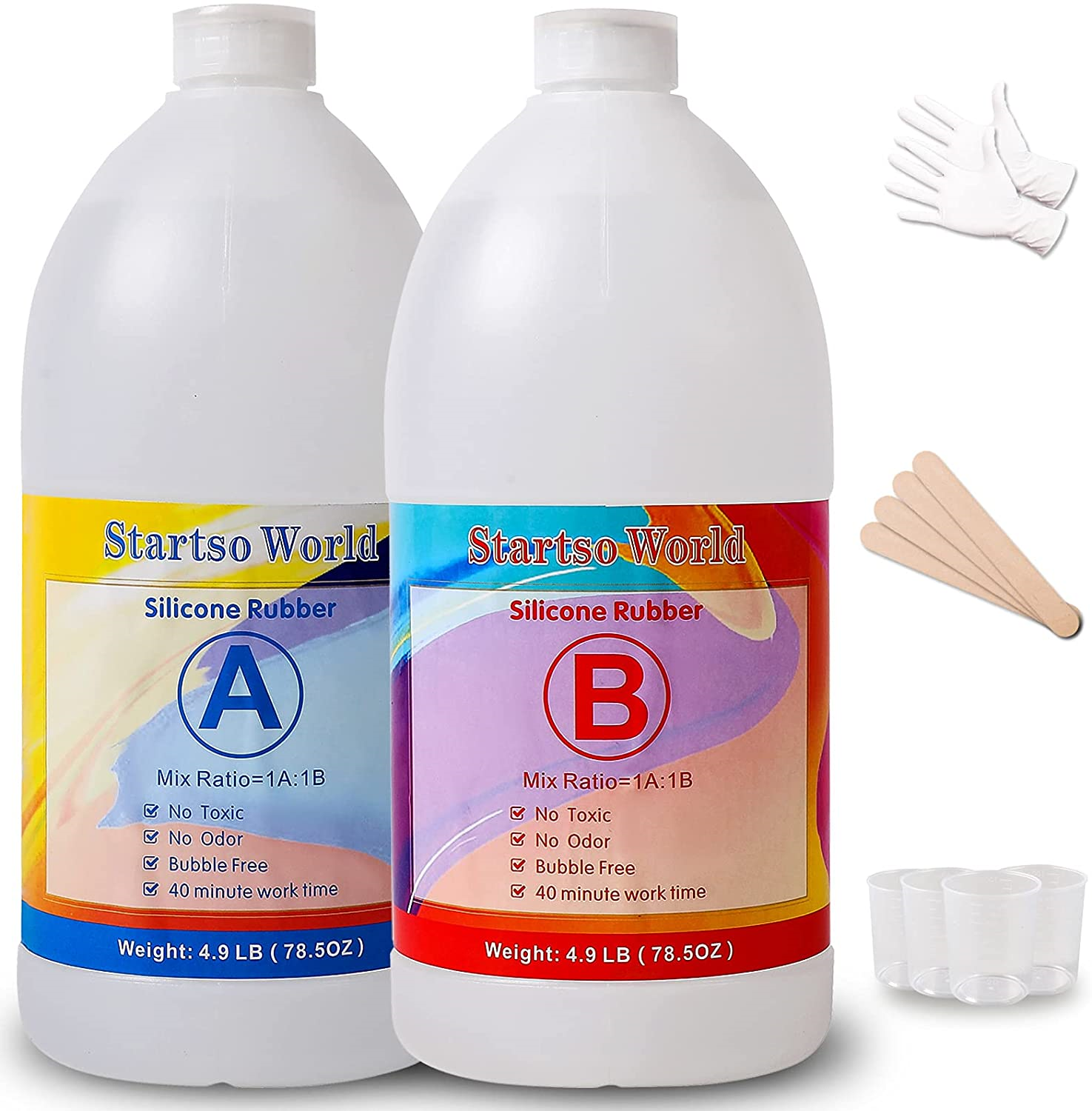 Silicone Mold Making Kit, 20A Translucent Platinum RTV-2 Liquid ...