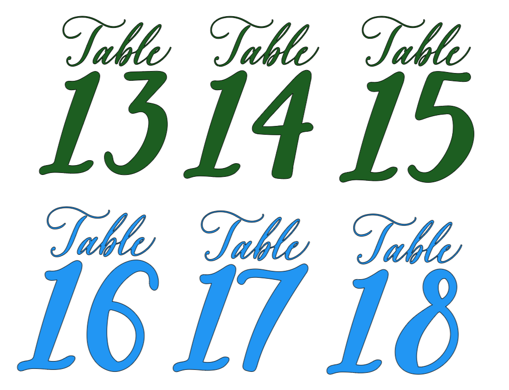 TABLE SEATING NUMBERS RESERVATION WEDDING VINYL DECAL STICKERS 7cm ...