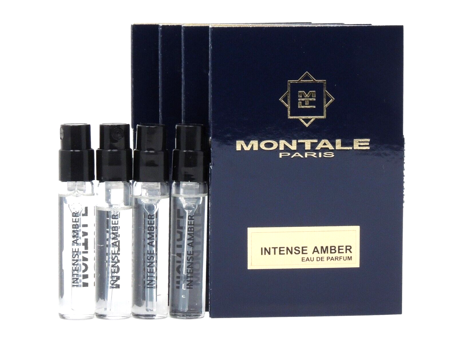 MONTALE PARIS INTENSE AMBER EDP 2.0ml .06oz x 4 COLOGNE PERFUME SPRAY ...