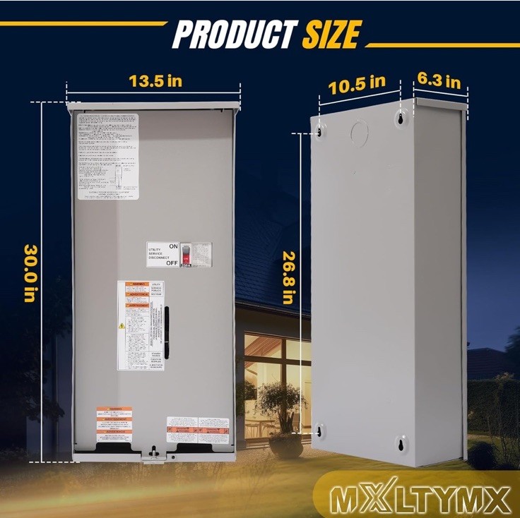 200 Amp Single Phase Generator Automatic Transfer Switch w/Power ...