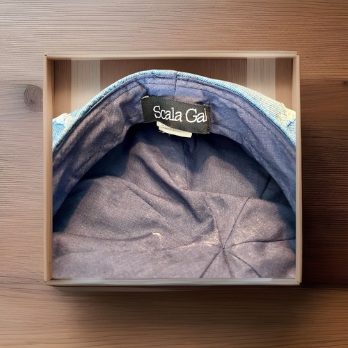 Vintage Scala Gal Women’s Denim Flat Cap Fashion Cabbie Newsboy Driver ...