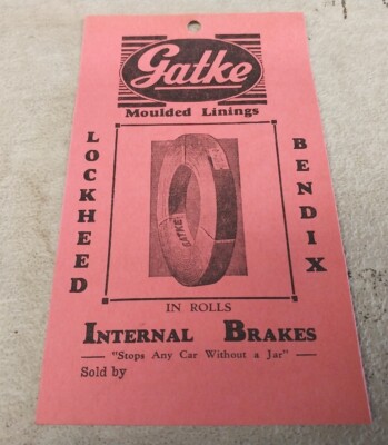 1930s ? GATKE MOULDED BRAKE LININGS Small Advertising Leaflet | eBay ...