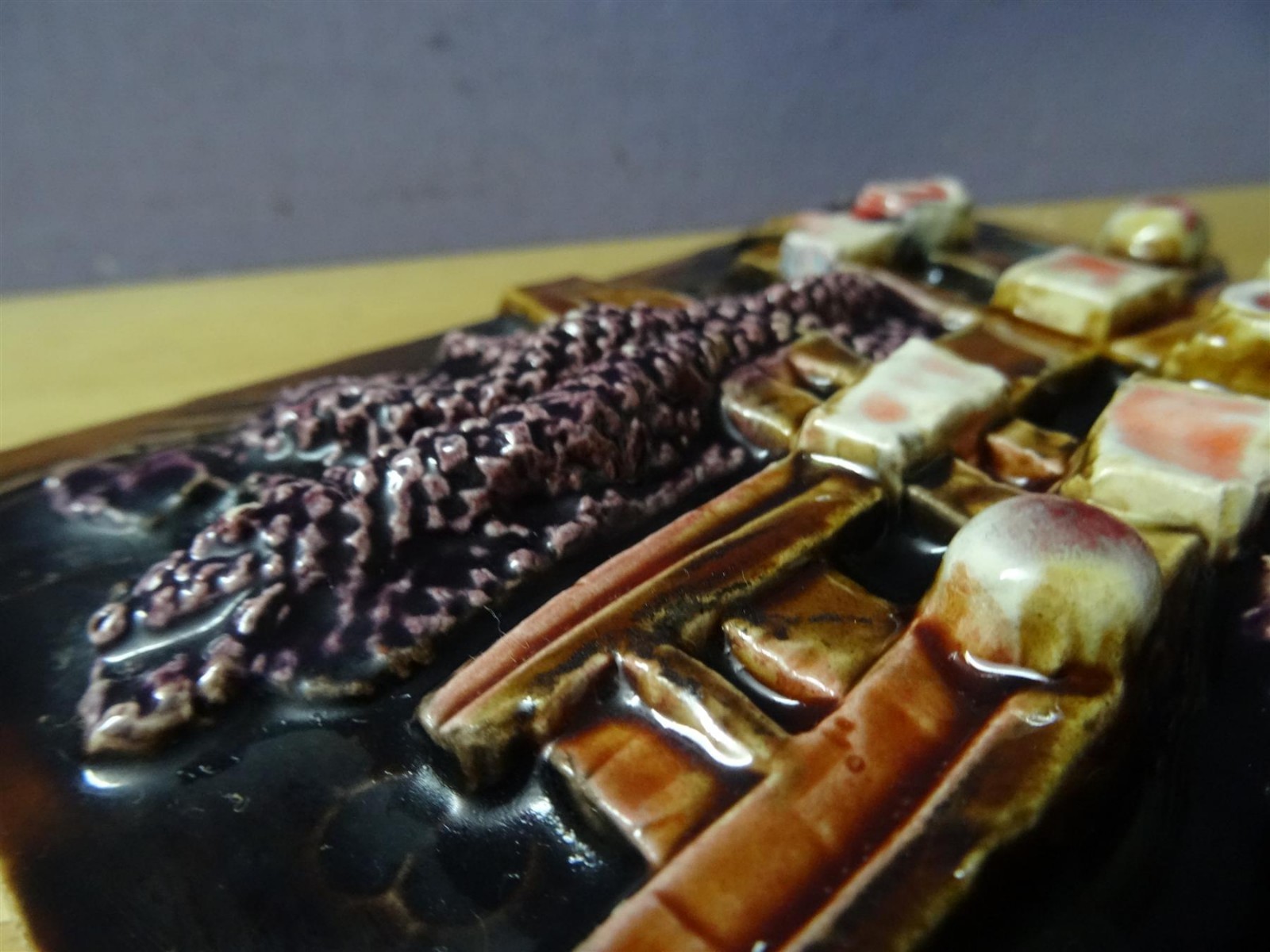 VTG Signed BY GOFER Israel Ceramic Art Deco Hand Made Wall Plaque Tile ...