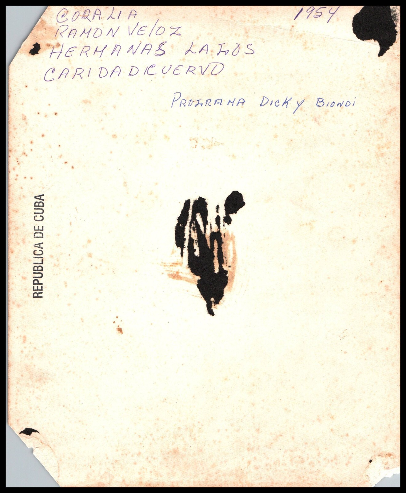 CUBAN TV CARIDAD CUERVO HERMANAS LAGO CORALIA RAMON VELOZ CUBA 1950s ...