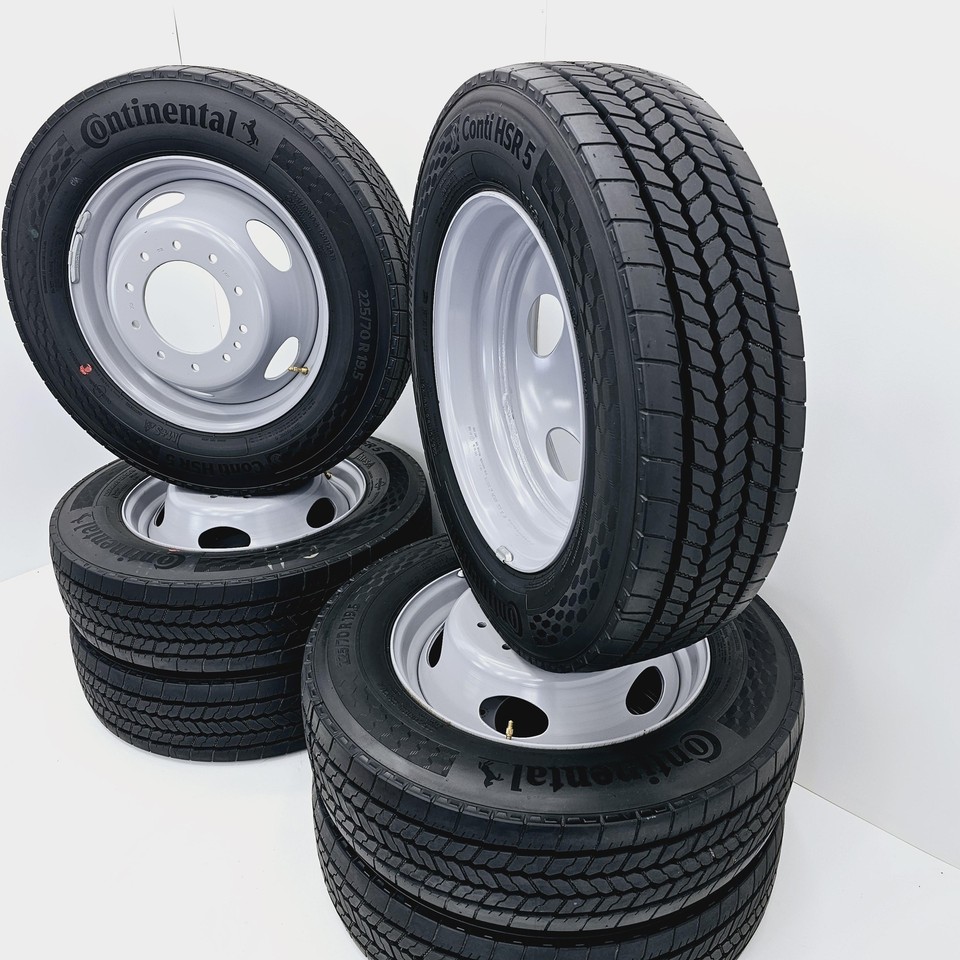2005-2024 FORD F450 F550 225/70R19.5 CONTINENTAL HSR5 6 TIRES & 6 STEEL ...