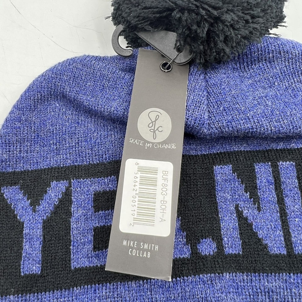 Yea. Nice Knit Hat Beanie Pom Ski Snowboard Adult One Size Blue Black ...
