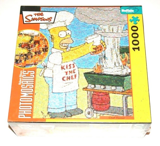2006 Robert Silvers Simpsons Photomosaics Kiss The Chef Homer 1000 Pcs ...