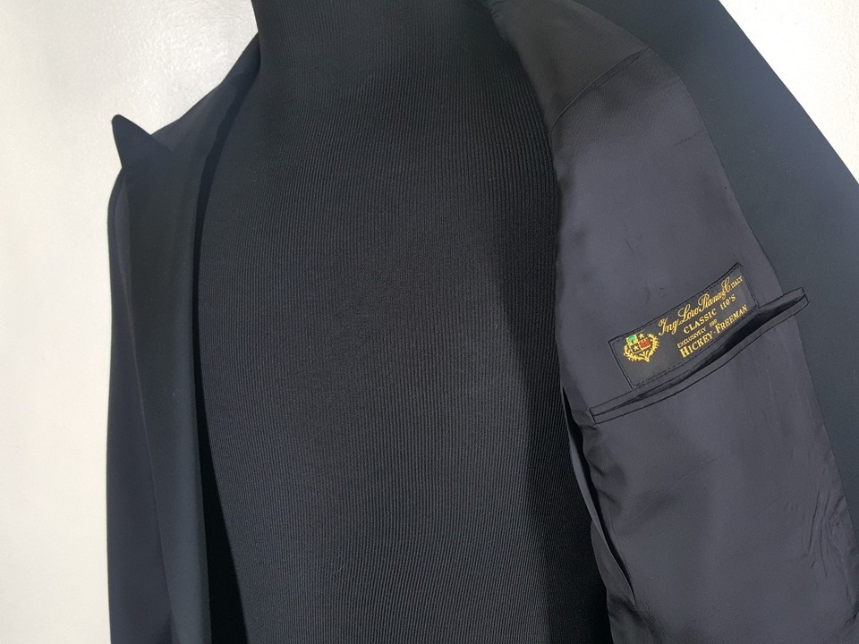 HICKEY FREEMAN USA Black Peaked Lapel One Button Dinner Jacket 40 L-Fit ...