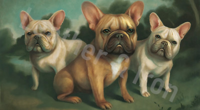 French Bulldog Painting Design Vinyl Checkbook Cover Frenchies | eBay