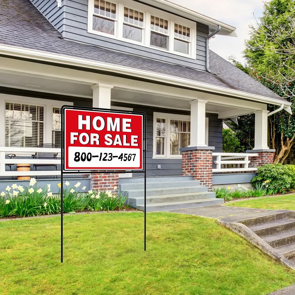 Home for Sale Sign with Stakes, Double Sided Signs, for Sale by Owner ...
