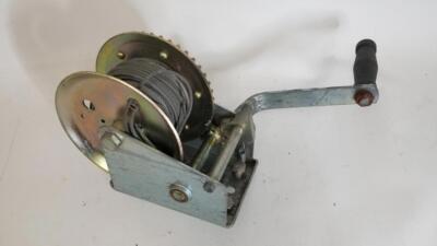 Hand Crank Ratcheting Winch With Wire Cable | eBay