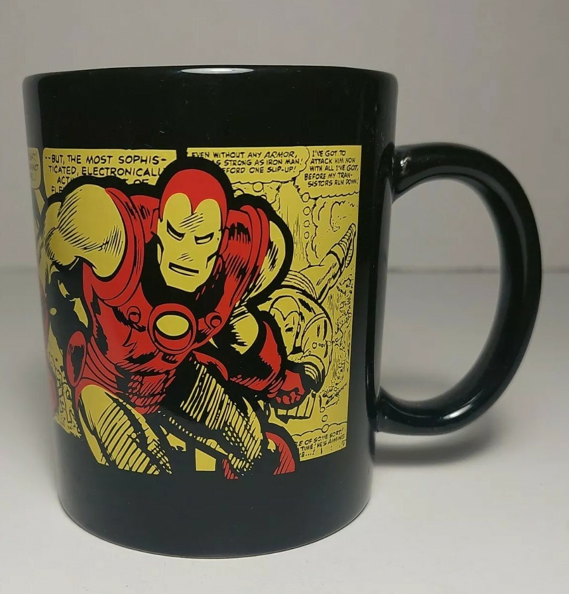 The Invincible Iron Man Ceramic Coffee Mug Black w/ Comic Strip Graphic ...