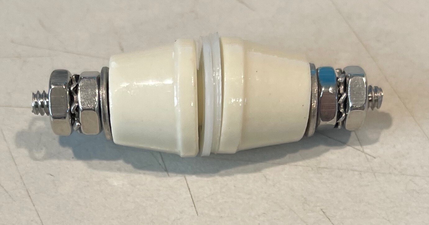 Qty(2) NEW Ceramic feed through 1/4" hole, SS hardware 4/40 post | eBay