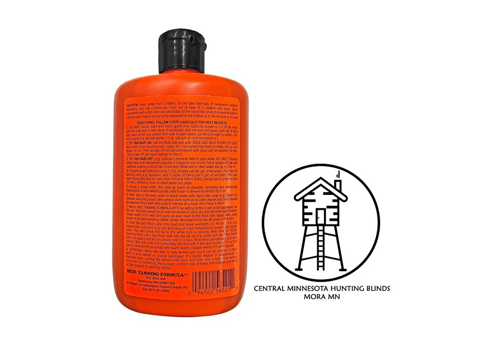 (PACK 4) Trapper's Hide & Fur Tanning Formula. 8 oz, Best Home Tanning ...