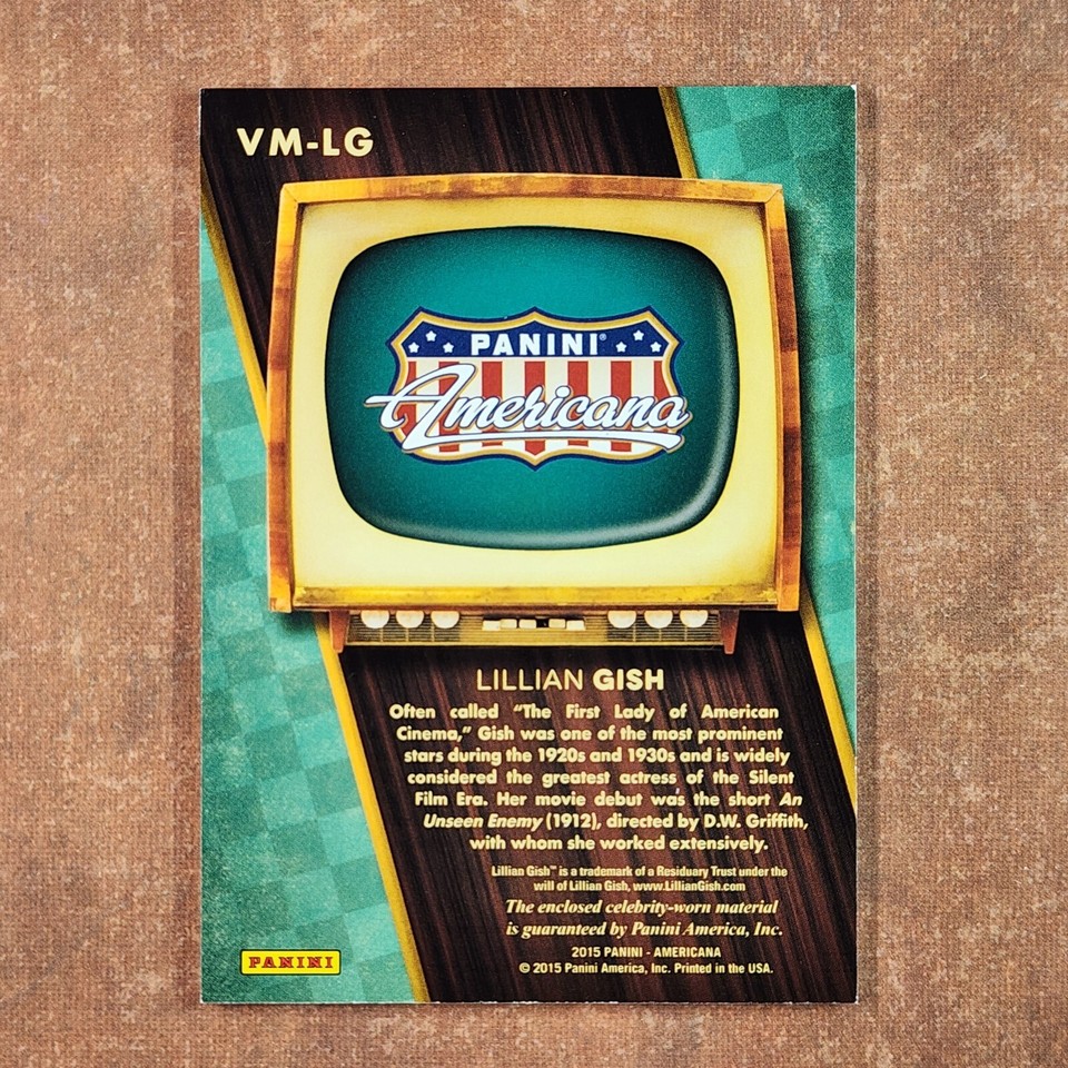 4-11-19 PWE-THICK . 2015 panini americana #vm-lg lillian gish worn ...