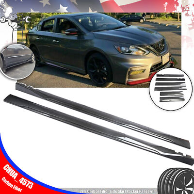 78.8"Carbon Fiber Side Skirt Rocker Panel Fit For Nissan Sentra Nismo ...