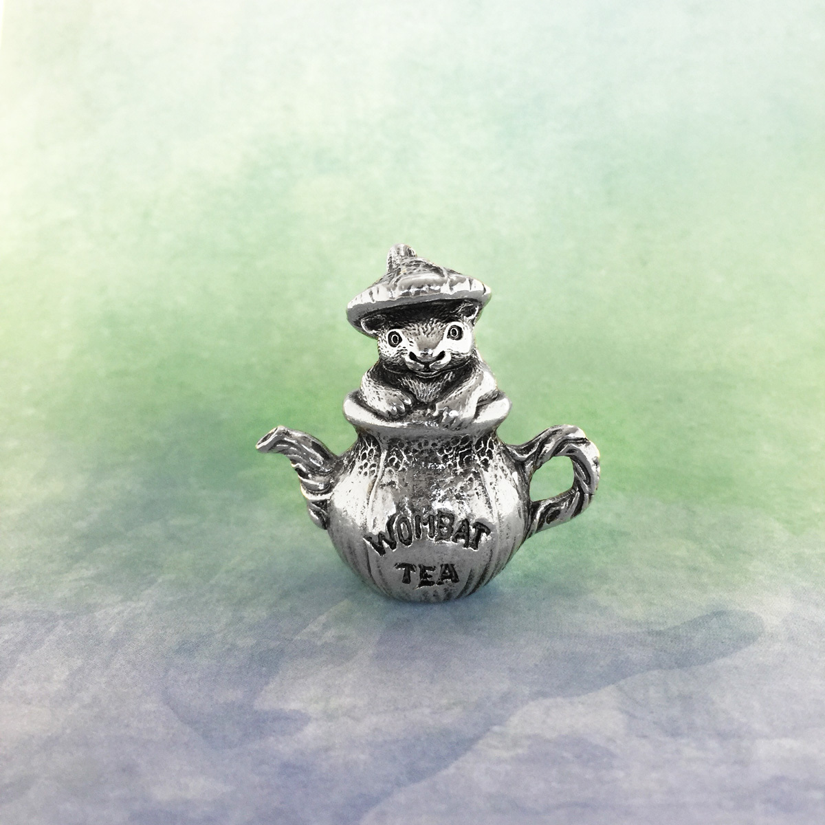 Wombat Tea Miniature Figurine,Solid Pewter, 3 D, Australian Made ...