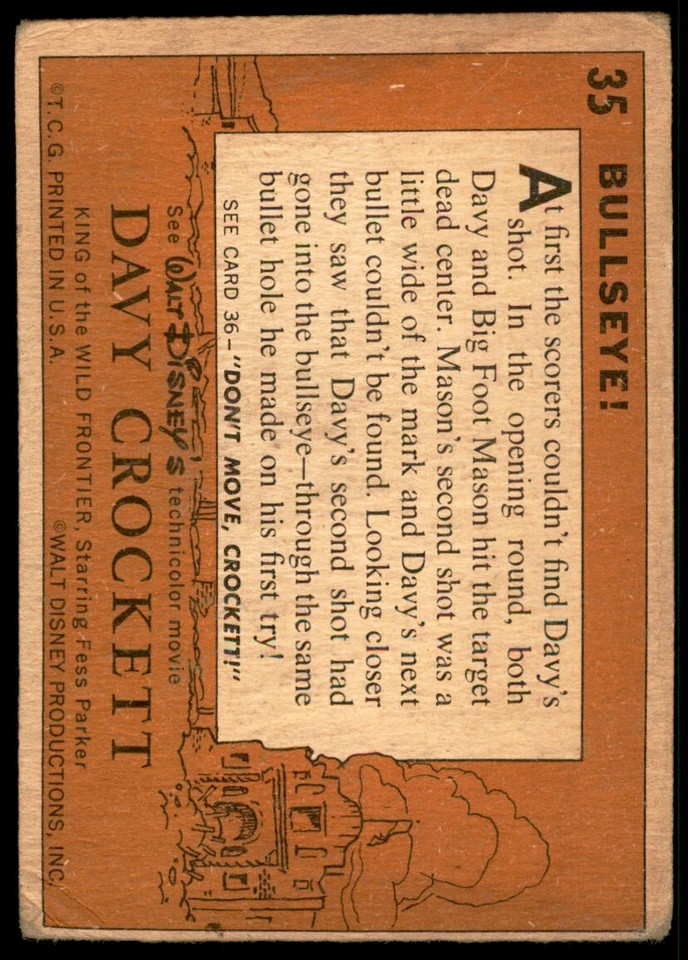 1956 Topps Davy Crockett Card Bullseye! #35 | eBay
