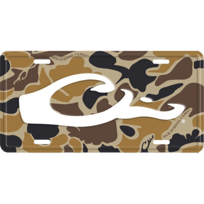Drake Waterfowl Metal Drake Logo License Plate In Old School Camo | eBay