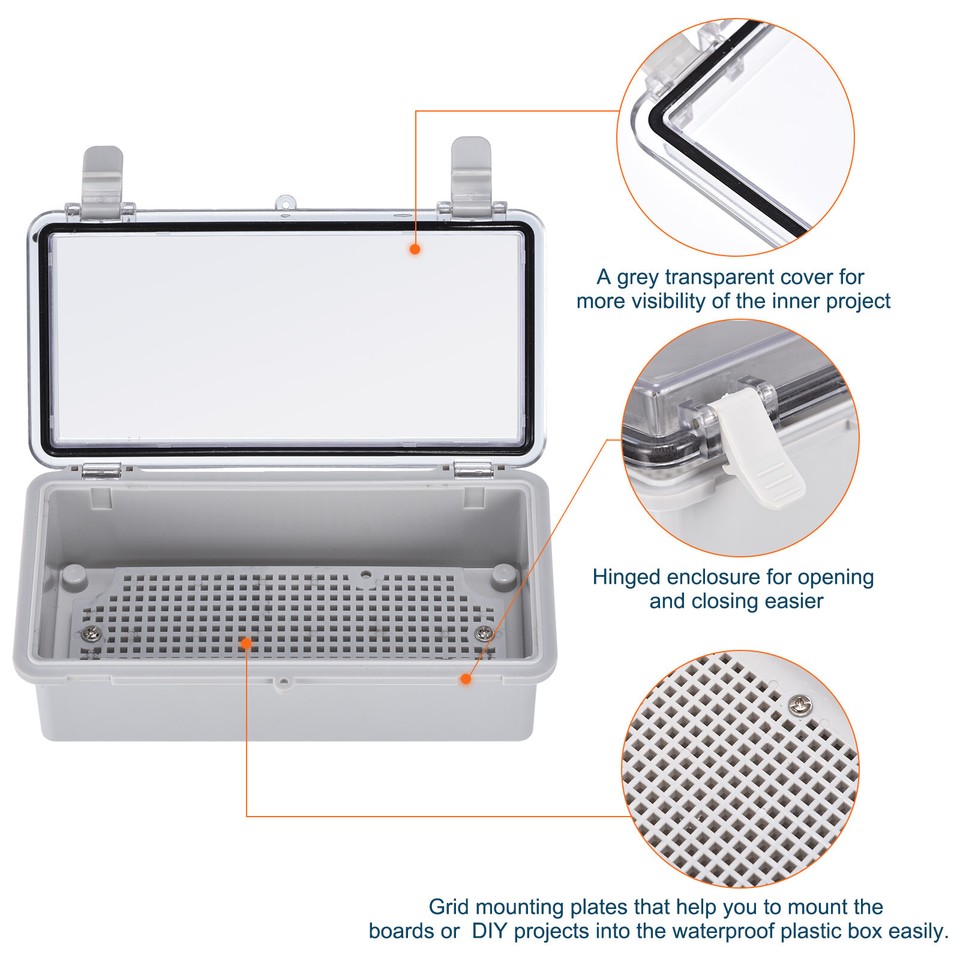Junction Box Electrical Enclosure IP67 Waterproof ABS Plastic Hinged ...