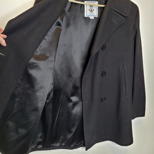 Sterlingwear Anchor Collection Navy Navigator Wool Peacoat 44R Black | eBay