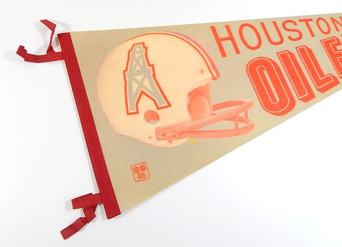 1970's Houston Oilers NFL Vintage Full-Size Pennant 2-Bar Helmet | eBay