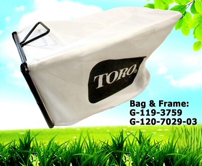 Genuine Toro 120-7029-03 & 119-3759 Frame & Grass Catcher Bag Recycler ...